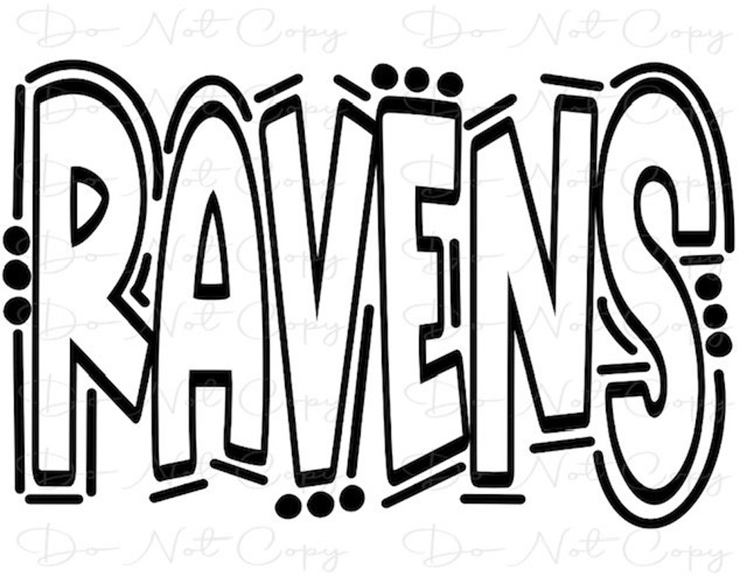 RAVENS - Doodle Letters Transparent Background - Sublimation PNG and ...
