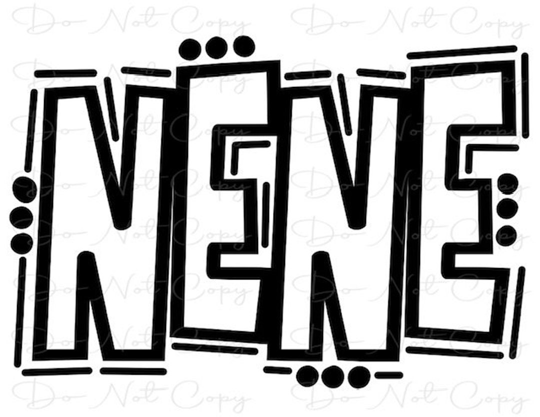 NENE - Doodle Letters Transparent Background - Sublimation PNG and SVG ...