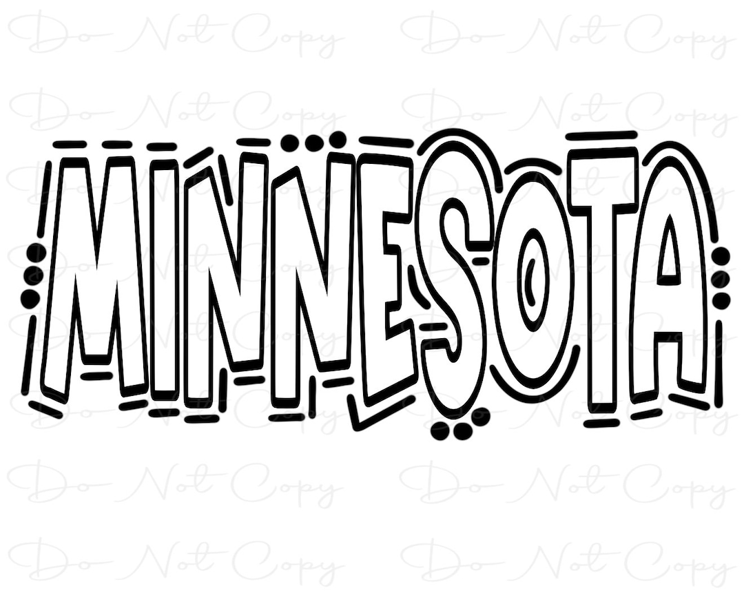 Minnesota- Doodle Letters Transparent Background - Sublimation PNG and ...
