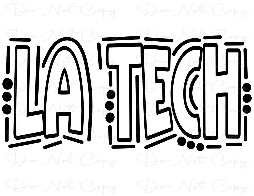 LA Tech - Doodle Letters Transparent Background - Sublimation PNG and ...