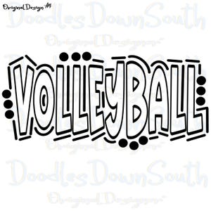 VOLLEYBALL - Doodle Word Outline - Sublimation DTF PNG Svg- Digital ...