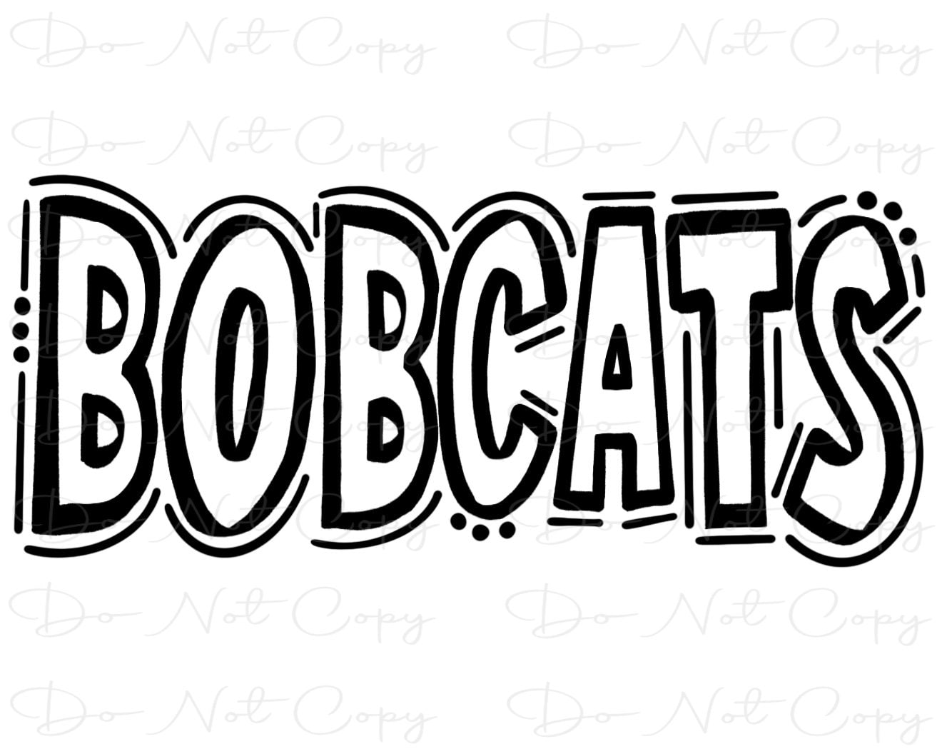 BOBCATS - Doodle Letters Transparent- Blank - Sublimation PNG and SVG ...