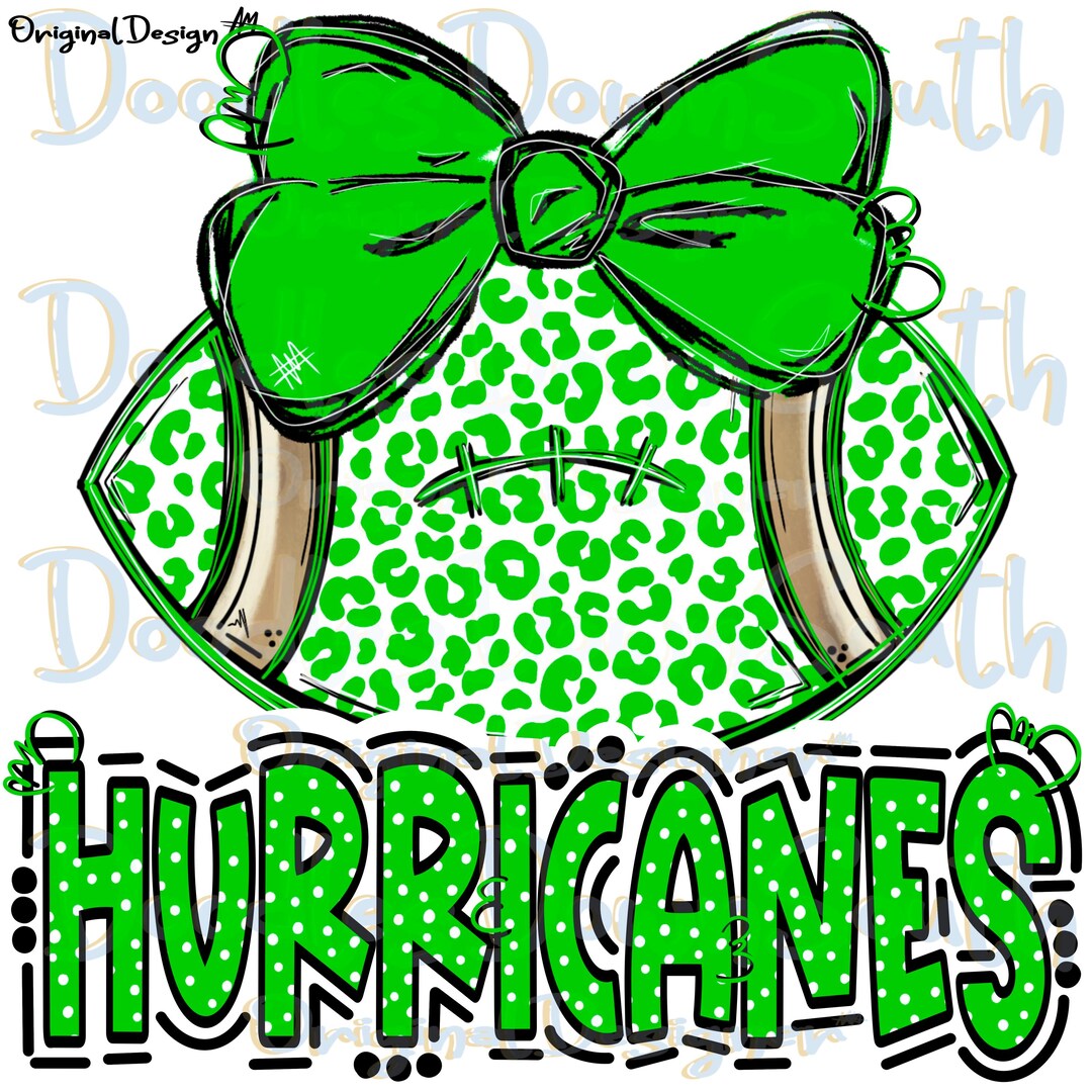 HURRICANES - Football and Bow - Doodle Letters - School Spirit ...