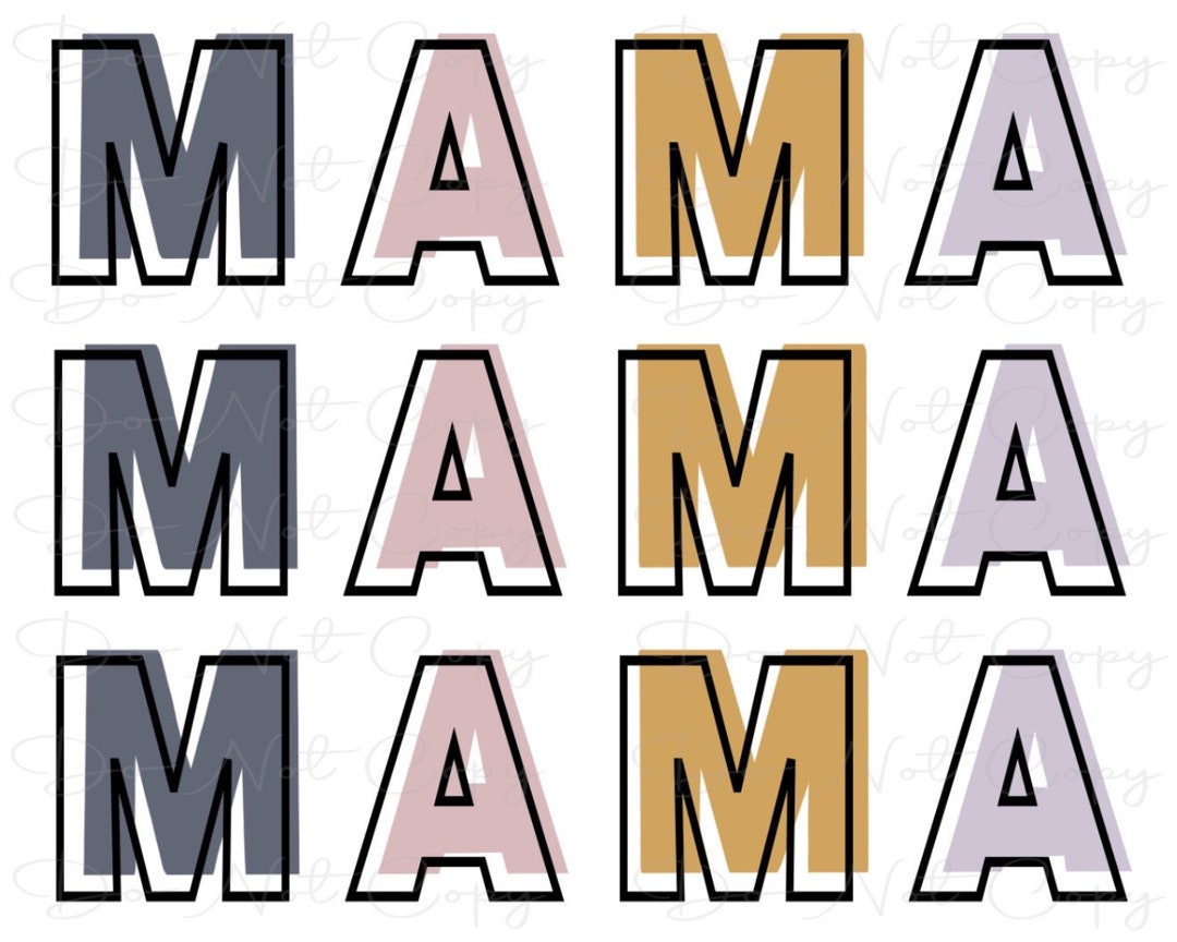 MAMA Block Letters - Sublimation PNG - Digital Artwork - Etsy