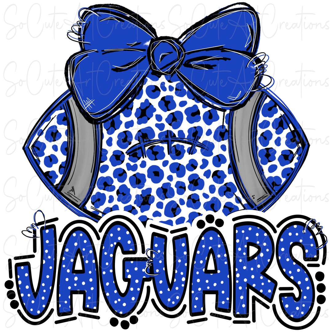 JAGUARS Football and Bow - Doodle Letters - School Spirit - DTF ...