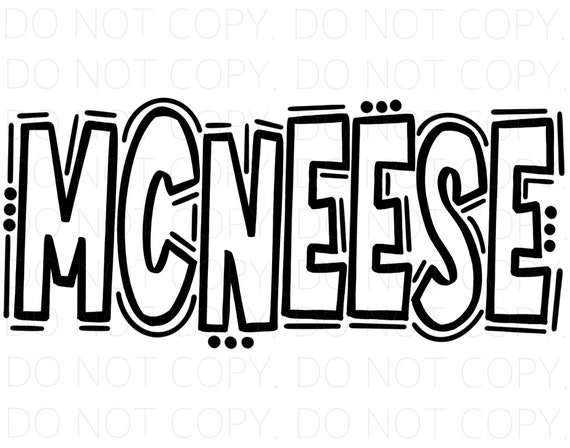 MCNEESE Doodle Letters Sublimation PNG Digital Artwork - Etsy