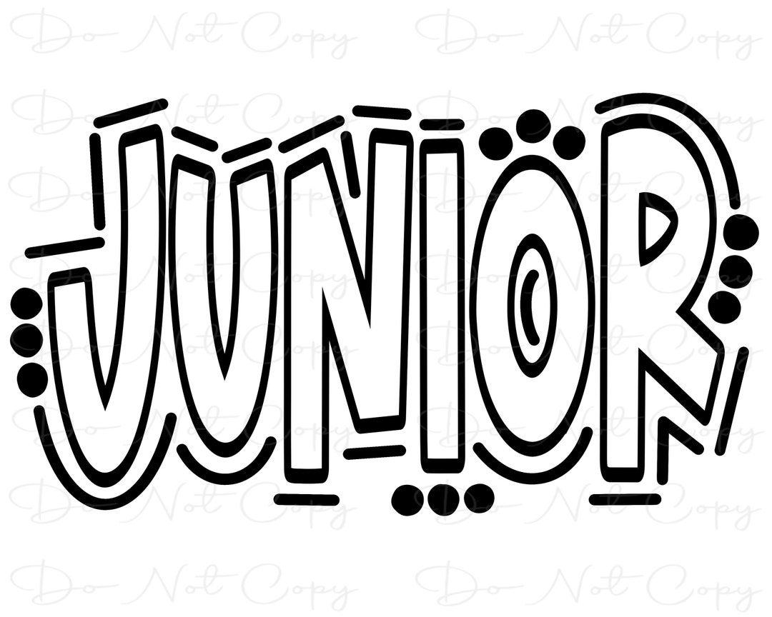 JUNIOR - Doodle Word - Sublimation PNG SVG - Digital Artwork - Clip Art ...