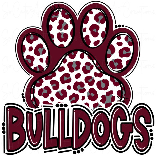 Bulldog Paw Print - Etsy