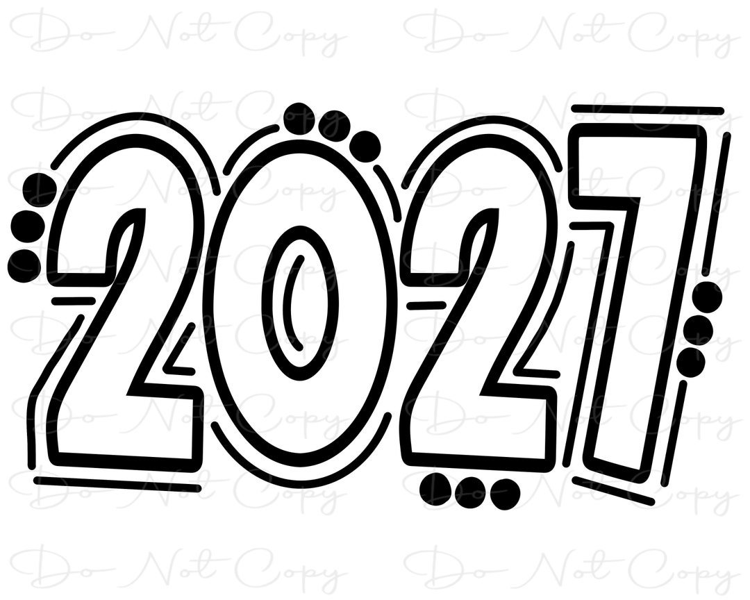 2027 - Doodle Letters - Sublimation PNG - Digital Artwork - Clip Art - Etsy