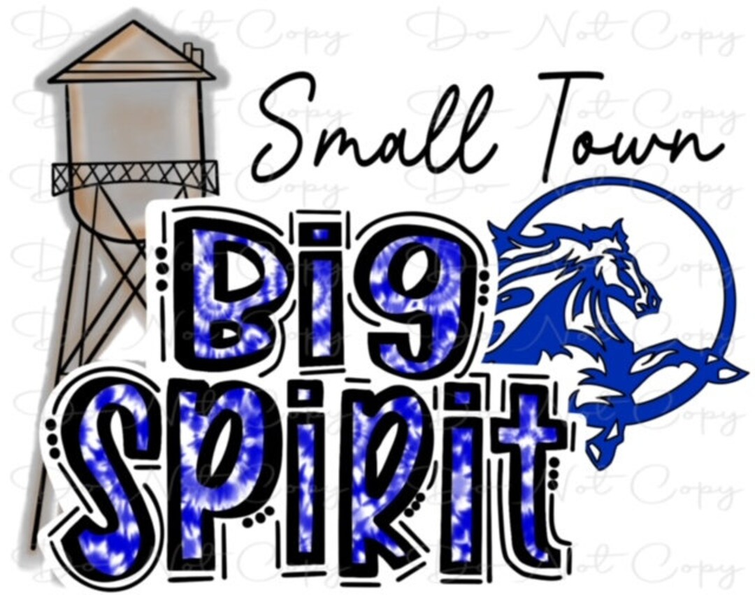 Small Town Big Spirit - Doodle Letters Tiedye - Sublimation PNG ...