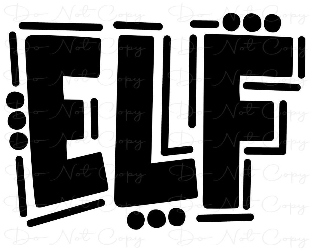 ELF - Doodle Word - Sublimation PNG and SVG - Digital Artwork - Etsy UK