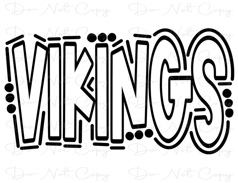 VIKINGS - Doodle Letters Transparent Background - Sublimation PNG and ...