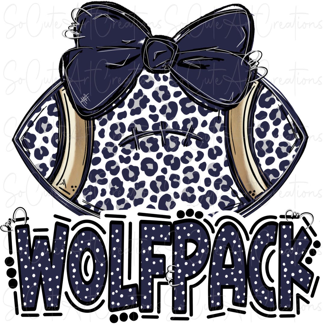 WOLFPACK - Football and Bow - Doodle Letters - School Spirit ...