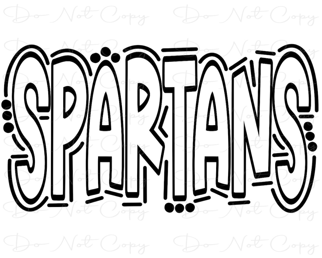 SPARTANS - Doodle Letters Transparent Background - Sublimation PNG and ...
