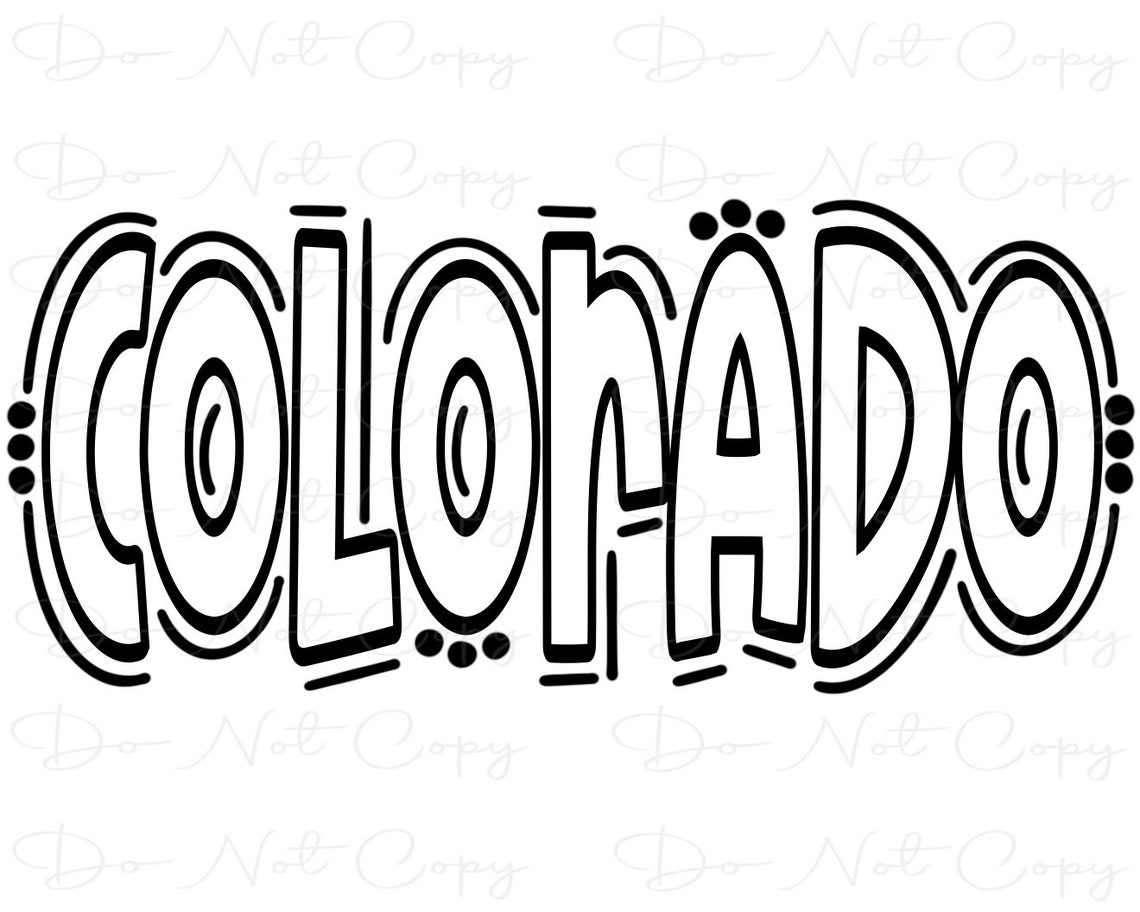 Colorado - Doodle Letters Transparent Background - Sublimation PNG and ...