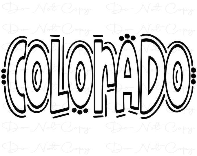 Colorado Doodle Letters Transparent Background Sublimation PNG and SVG ...