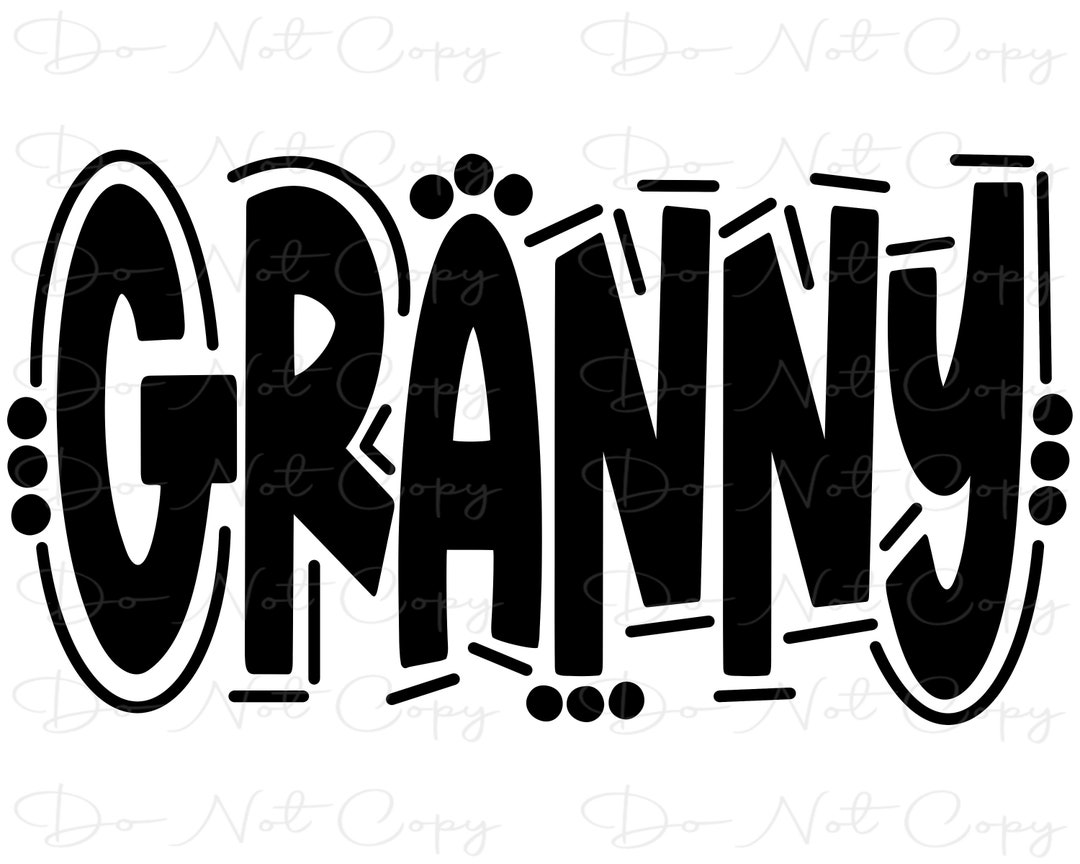 GRANNY - Doodle Word - Sublimation PNG SVG - Digital Artwork - Clip Art ...