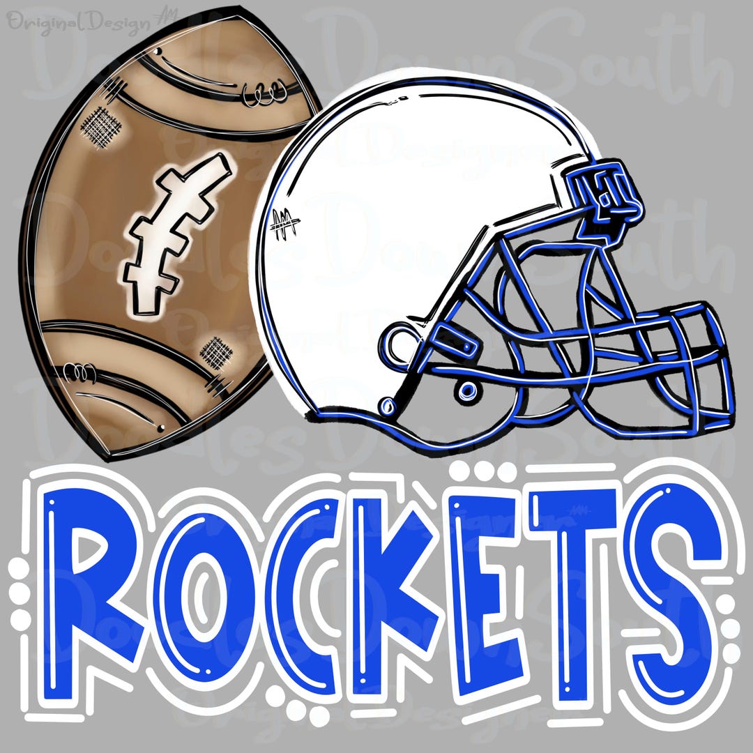 ROCKETS - Football Helmet - Doodle Letters - School Spirit ...