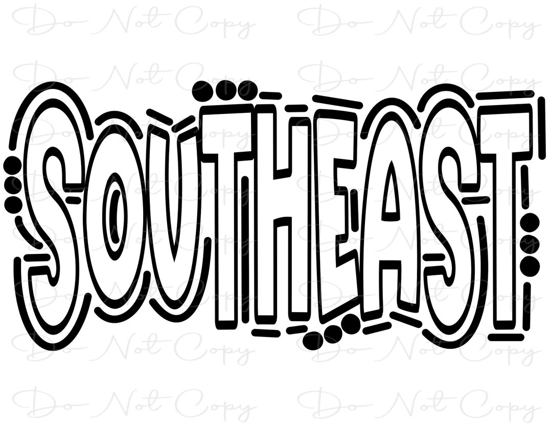 SOUTHEAST - Doodle Letters - Sublimation PNG and SVG - Digital Artwork ...