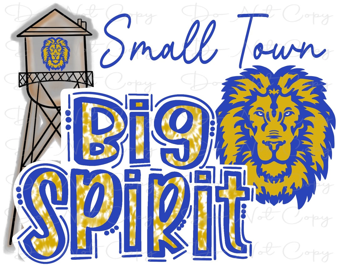 Small Town Big Spirit - Lions - Doodle Letters Tiedye - Sublimation PNG ...