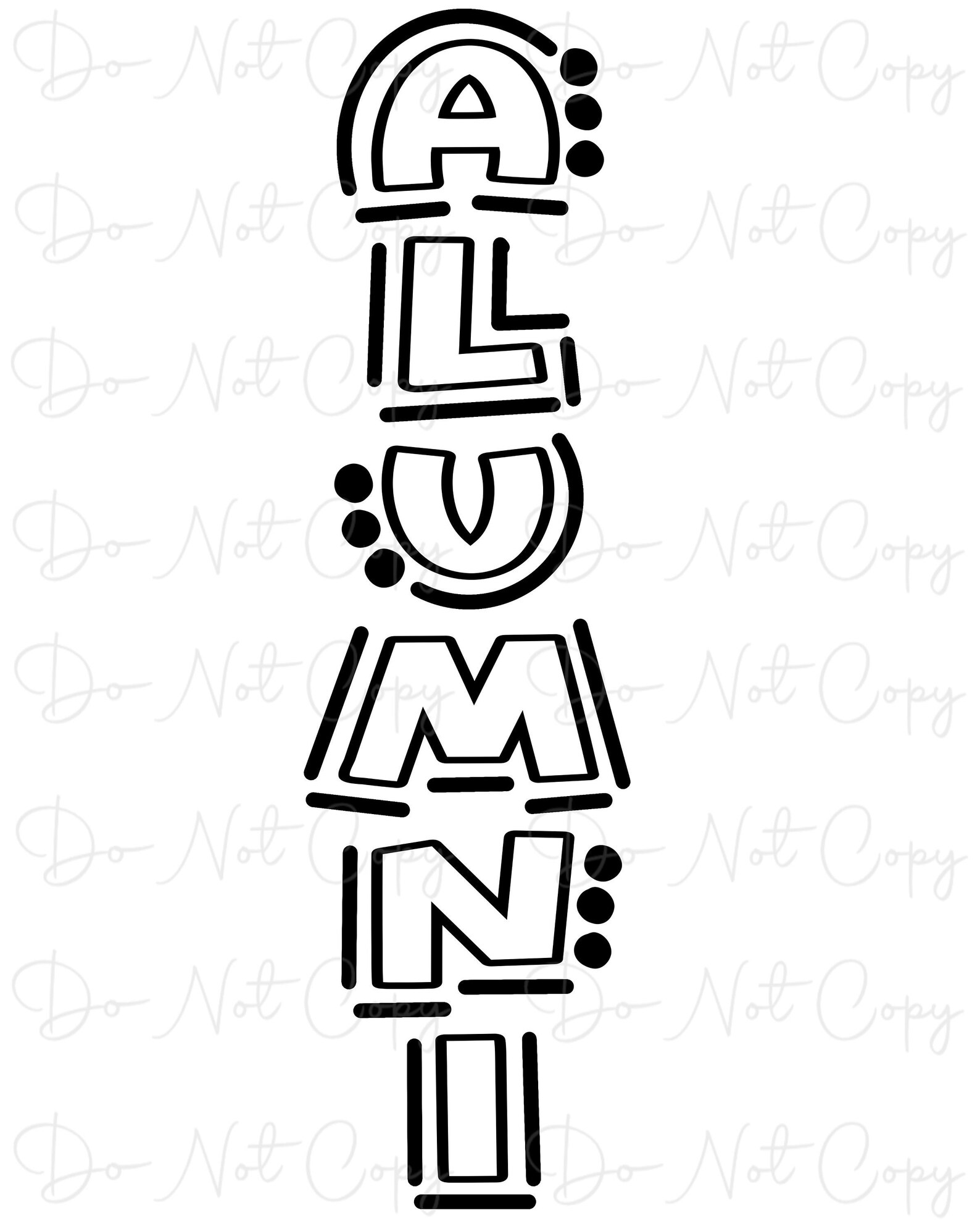 ALUMNI Vertical - Doodle Word - Sublimation PNG and SVG - Digital ...