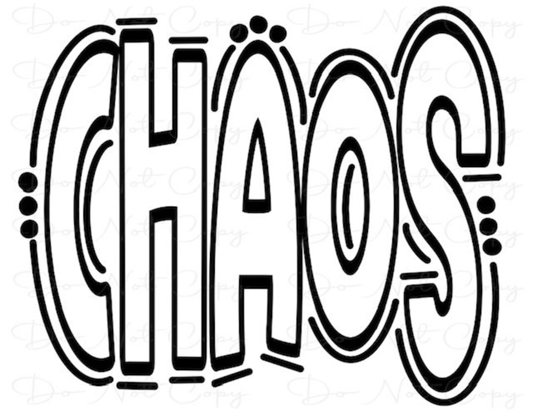 CHAOS - Doodle Letters Transparent Background - Sublimation PNG and SVG ...