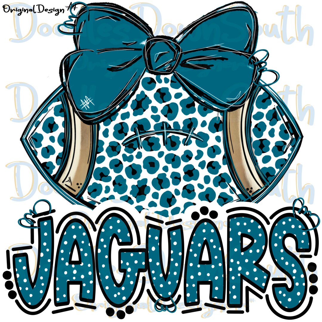 JAGUARS Football and Bow - Doodle Letters - School Spirit - Sublimation ...