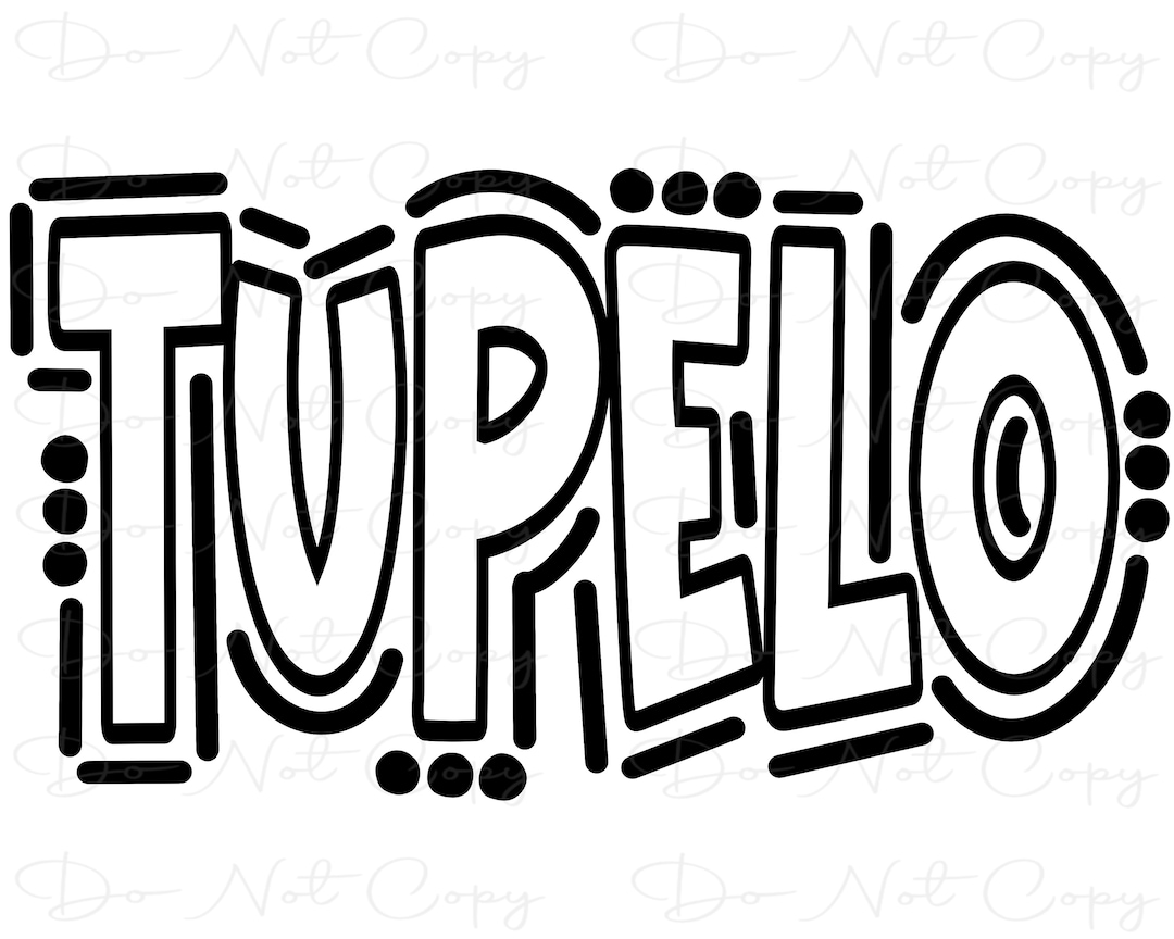 TUPELO - County - Town - Doodle Word - Sublimation PNG and SVG ...
