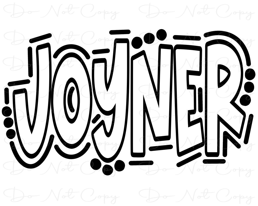 JOYNER - Doodle Word - Sublimation PNG and SVG - Digital Artwork - Clip ...