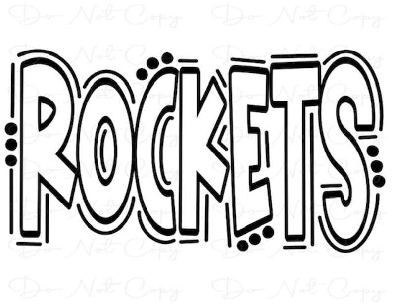 ROCKETS - Doodle Letters Transparent Background - Sublimation PNG and ...