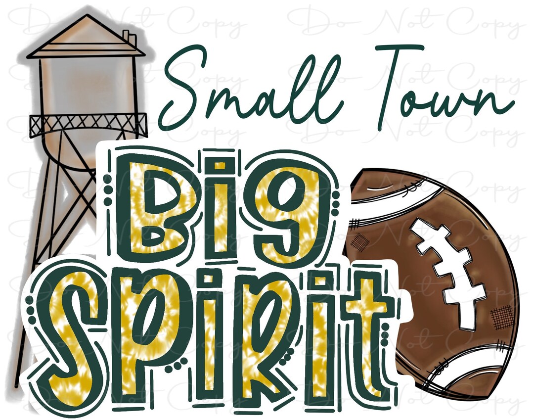 Small Town Big Spirit - Doodle Letters Tiedye - Sublimation PNG ...