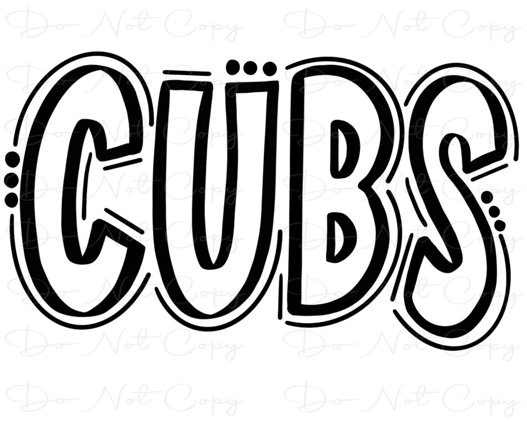 CUBS - Doodle Letters Transparent Background - Sublimation PNG and SVG ...