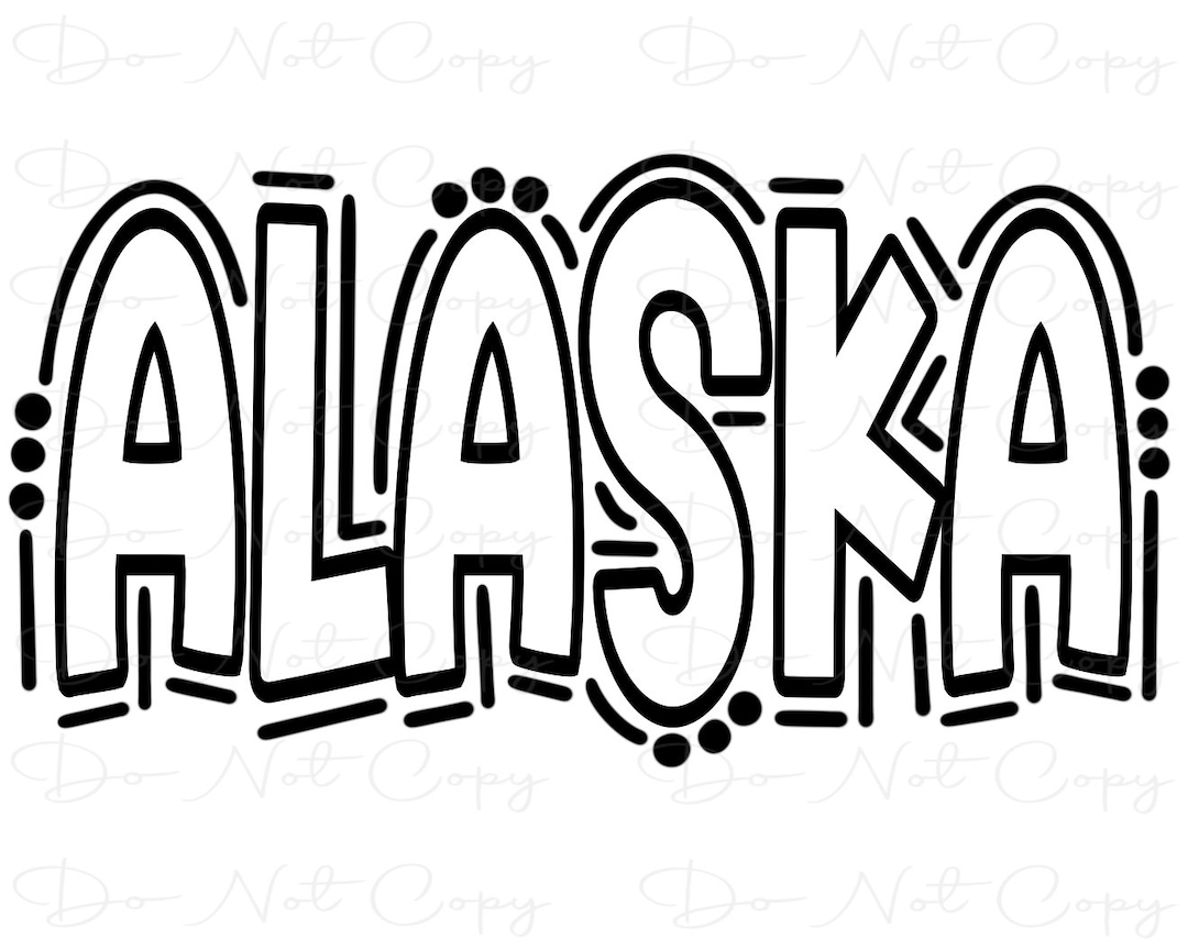 Alaska- Doodle Letters Transparent Background - Sublimation PNG and SVG ...