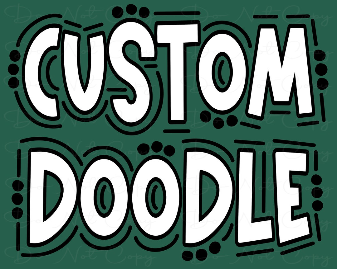 Custom Doodle Word Art: Black and White PNG SVG (digital Artwork) - Etsy