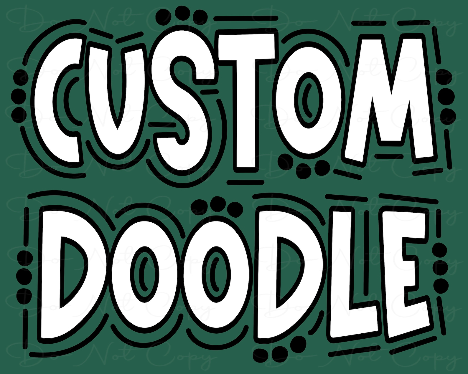 Custom Doodle Word Art: Black and White PNG SVG (digital Artwork) - Etsy