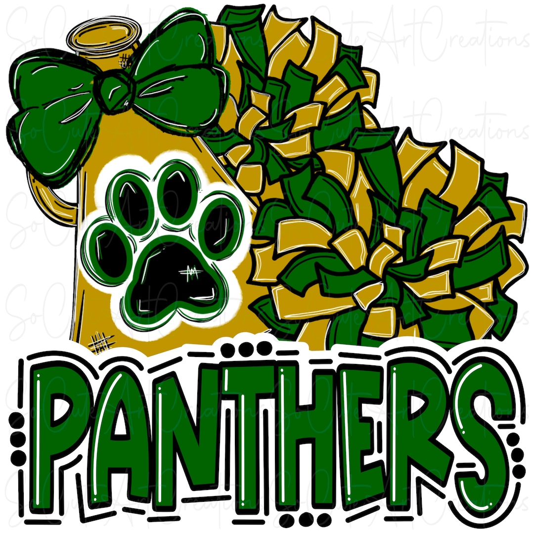 PANTHERS - Cheer Pompoms Megaphone Mascot - Doodle Letters ...