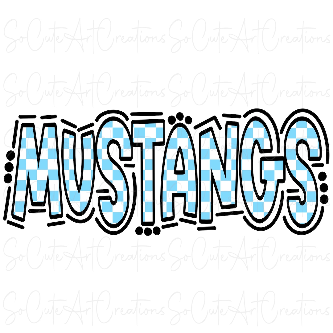 MUSTANGS - Doodle Letters - Sublimation PNG - Digital Artwork - Clip ...