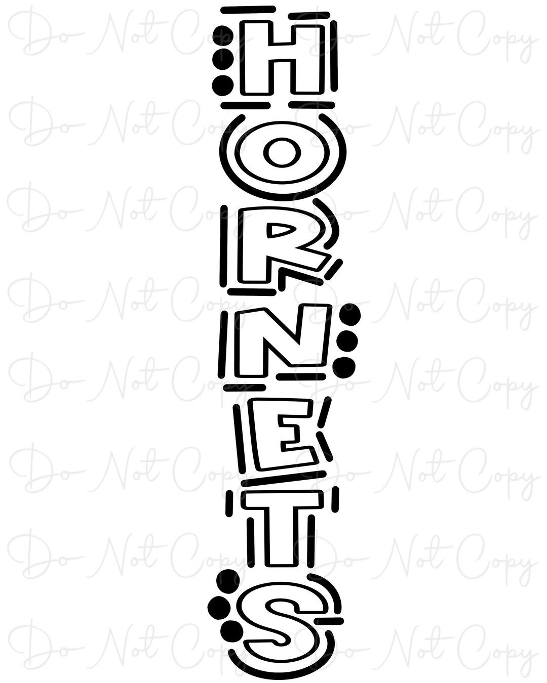 HORNETS Vertical - Doodle Word - Sublimation PNG and SVG - Digital ...