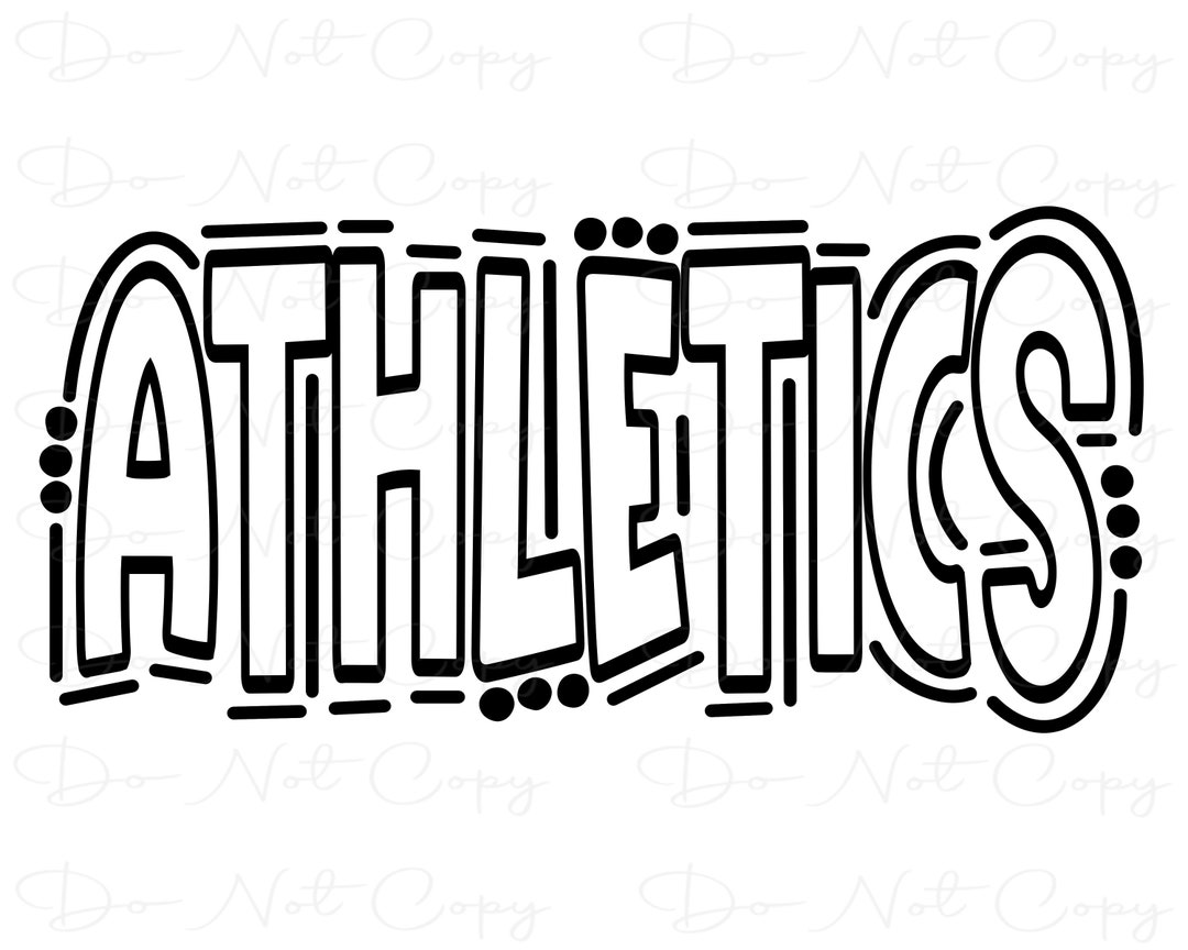 ATHLETICS- Doodle Letters - Sublimation PNG and SVG - Digital Artwork ...