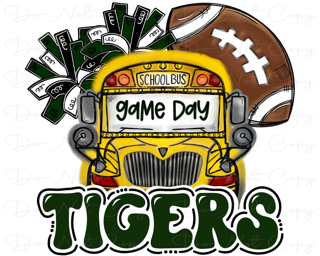 Game Day School Bus PNG: Football & Pompoms Clipart (digital Artwork ...