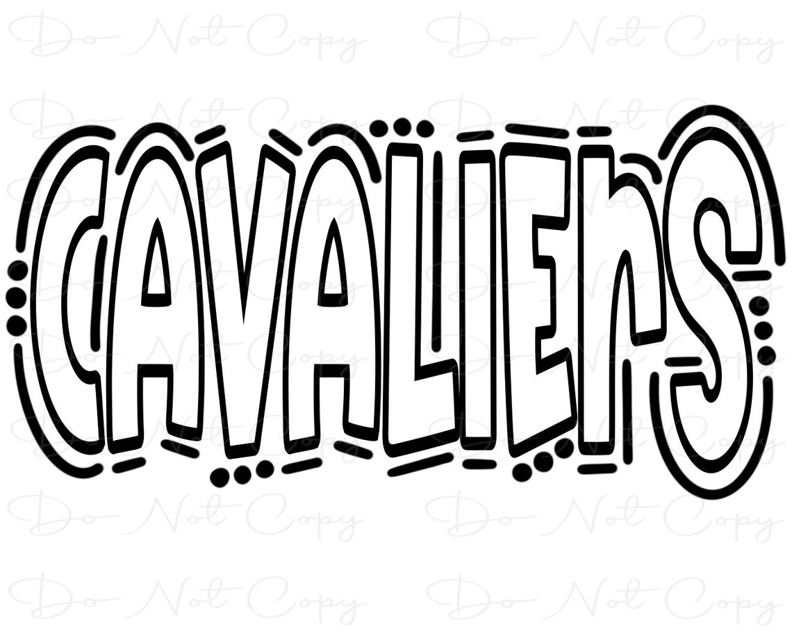 CAVALIERS Doodle Letters Transparent Background - Etsy