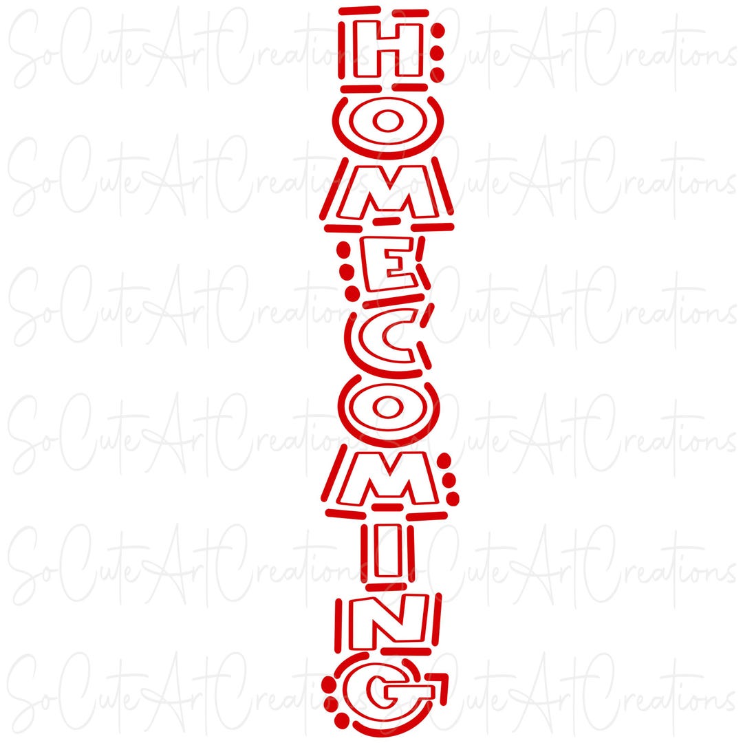 HOMECOMING Vertical - RED - Doodle Word - Dtf Sublimation PNG Svg ...