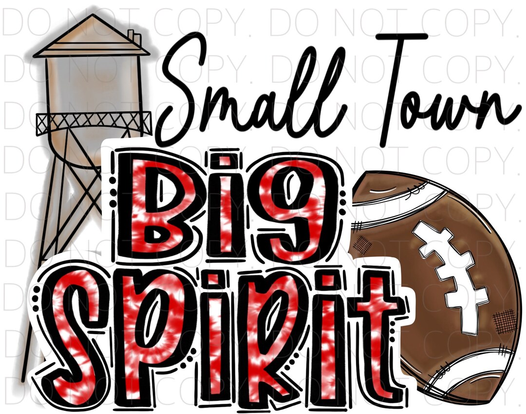 Small Town Big Spirit - Doodle Letters Tiedye - Sublimation PNG ...