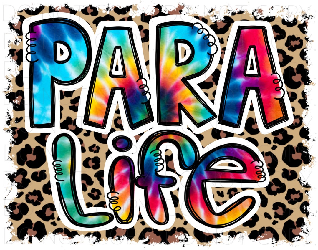 Para Life Doodle Letters Leopard Print Sublimation PNG Digital Artwork ...