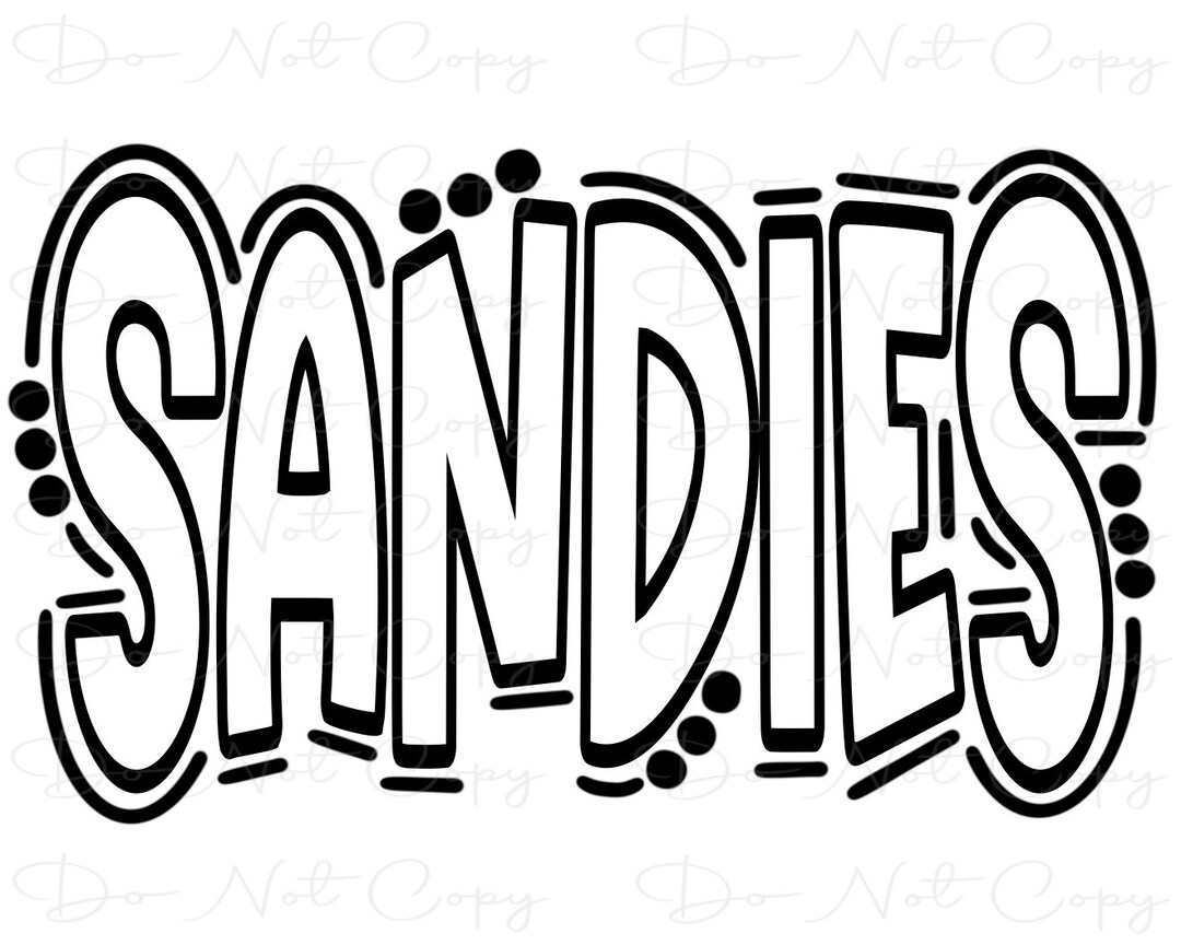 SANDIES - Doodle Letters Transparent Background - Sublimation PNG and ...