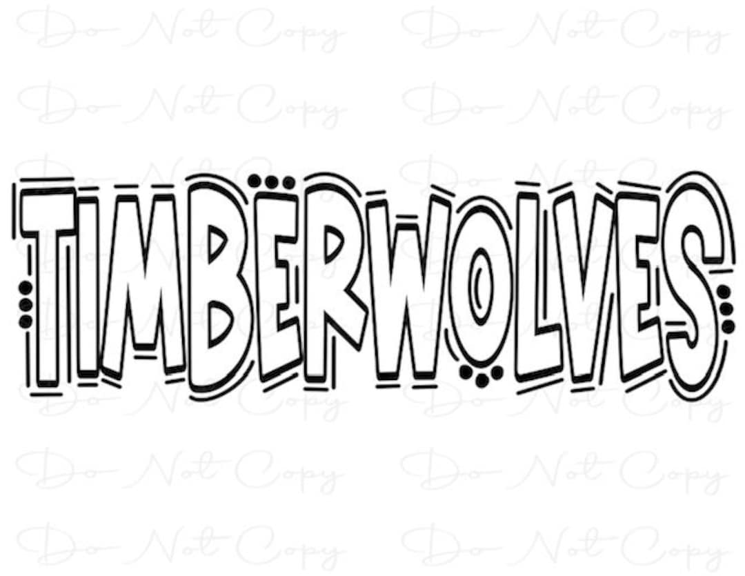 TIMBERWOLVES - Doodle Letters Transparent Background - Sublimation PNG ...