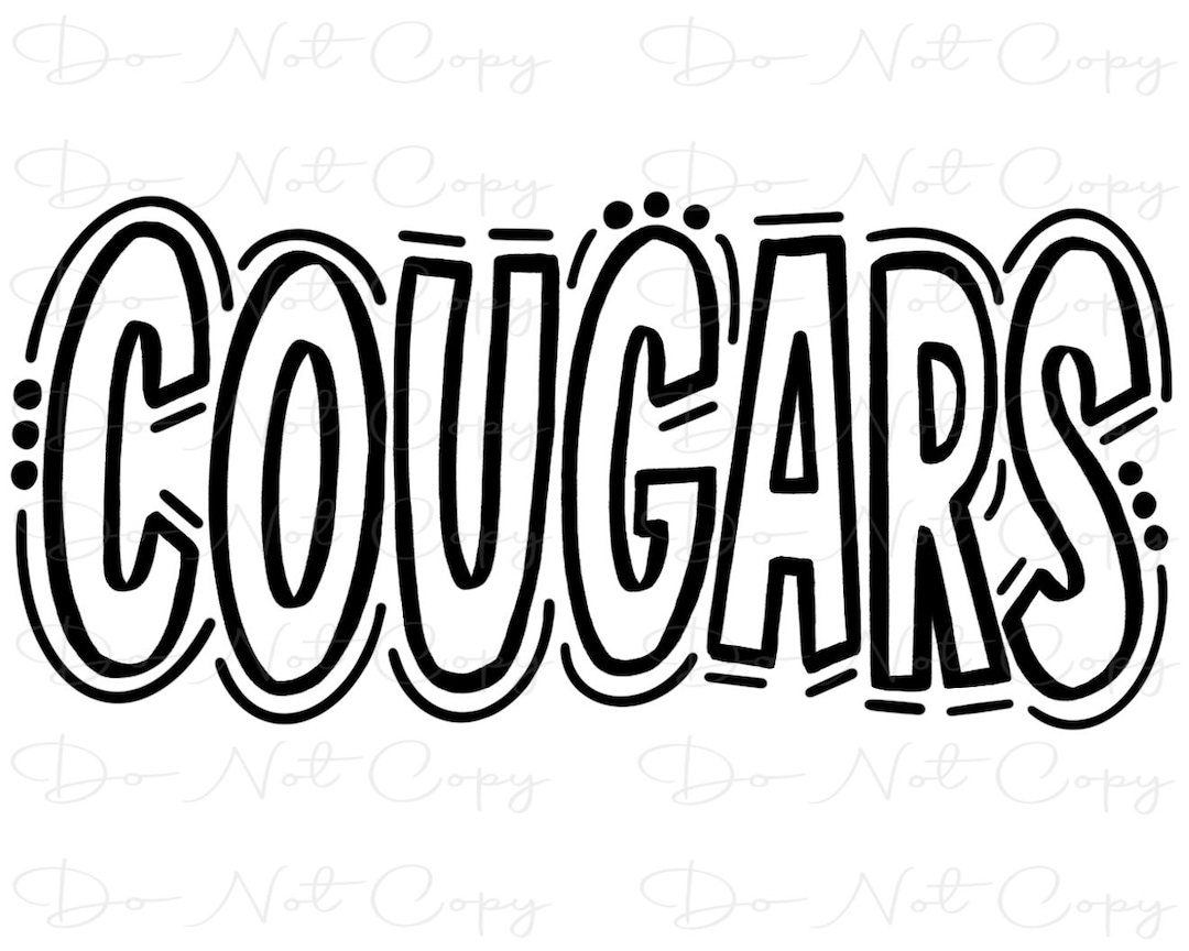 COUGARS - Doodle Letters - Sublimation PNG and SVG - Digital Artwork ...