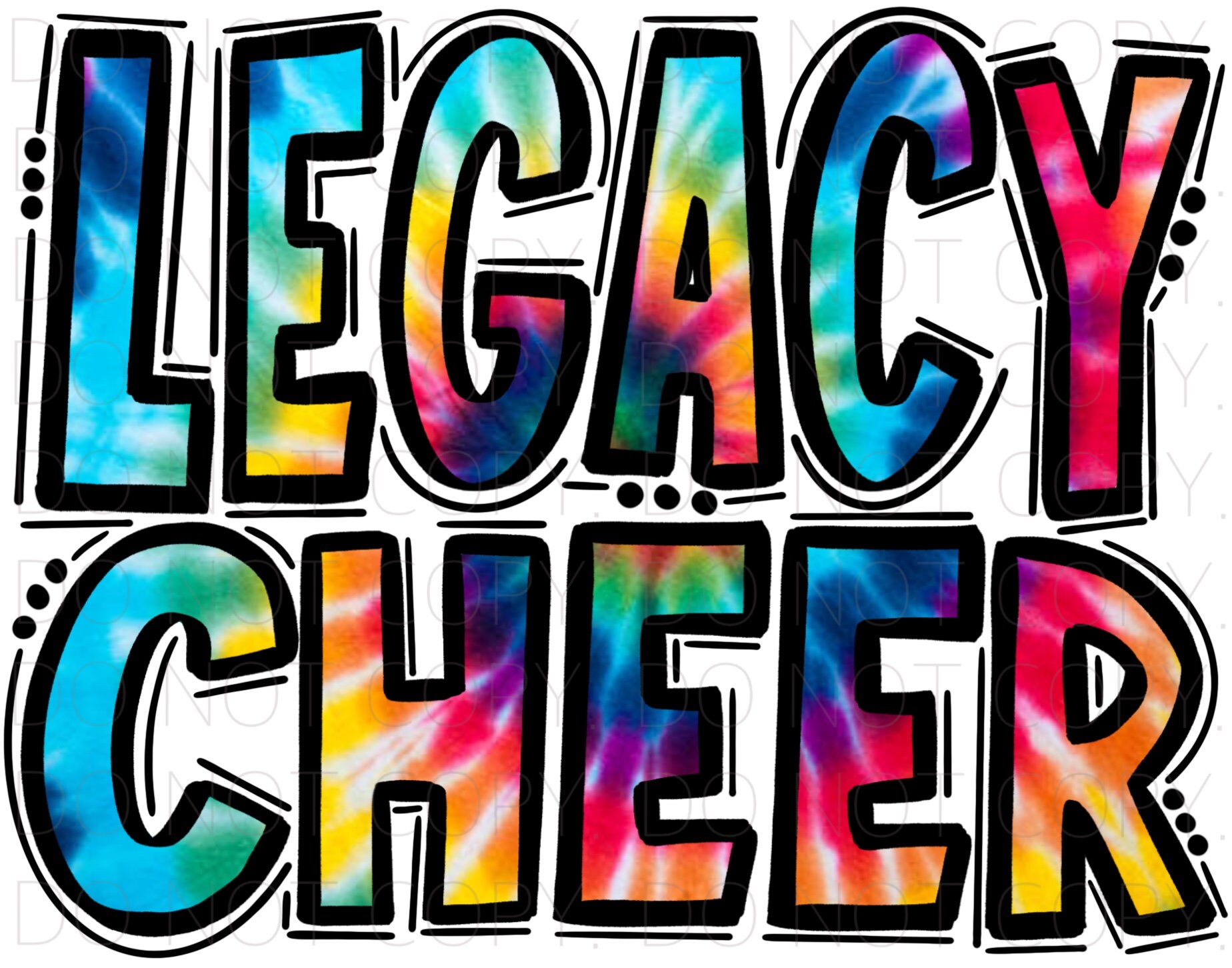 CHEER Doodle Letters Tiedye Sublimation PNG Digital - Etsy