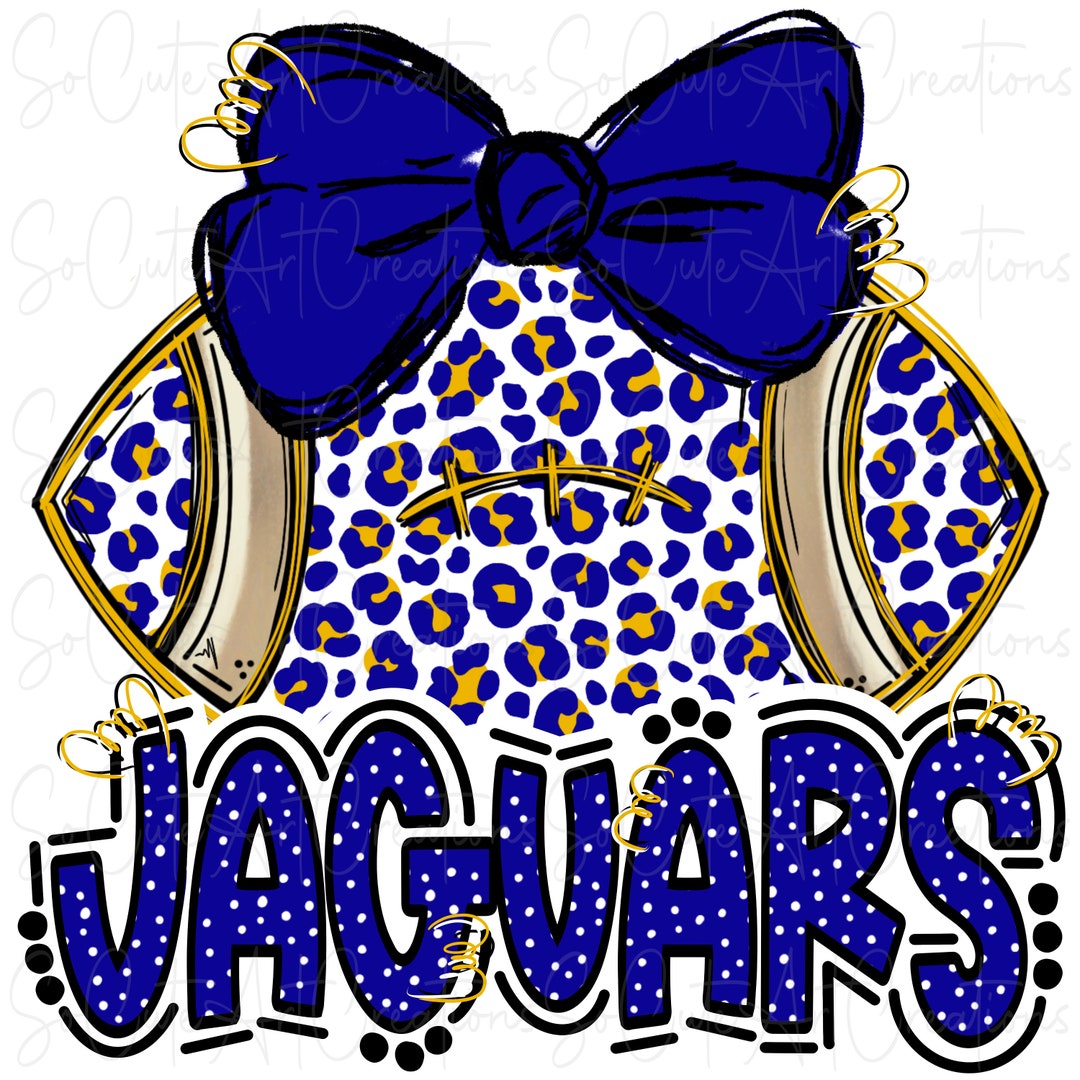 JAGUARS Football and Bow - Doodle Letters - School Spirit - Sublimation ...