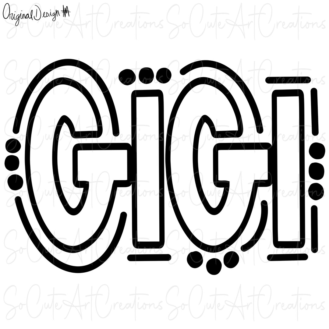 GIGI - Doodle Word - Sublimation PNG and SVG - Digital Artwork - Etsy